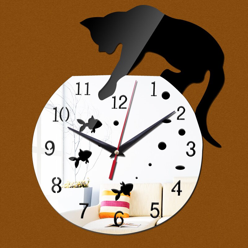 acrylic mirror wall clock modern clocks reloj de p... – Vicedeal