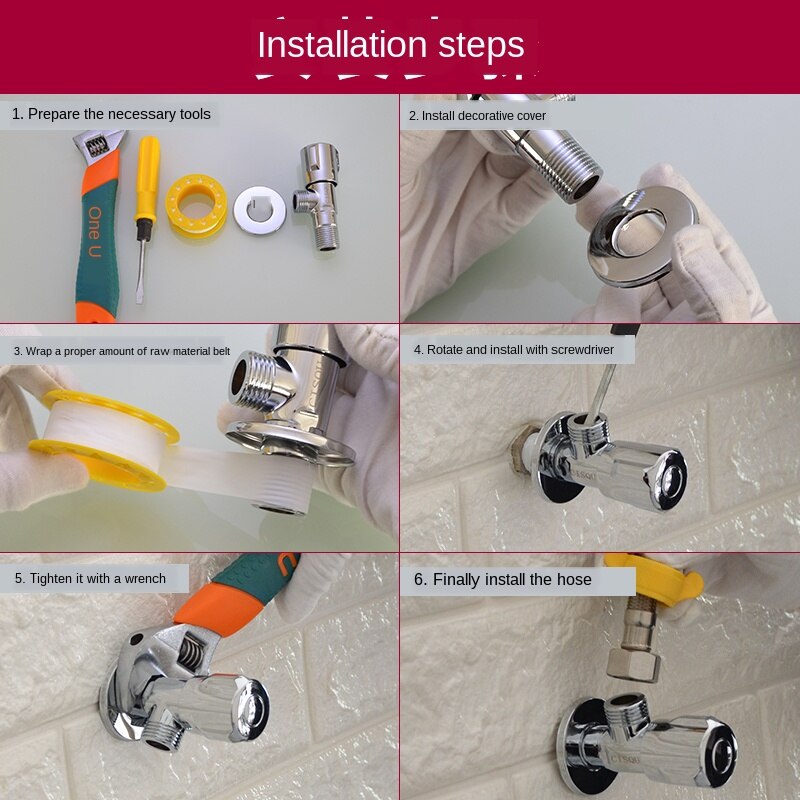 1/2 IN and cold water triangle valve water stop va... – Vicedeal