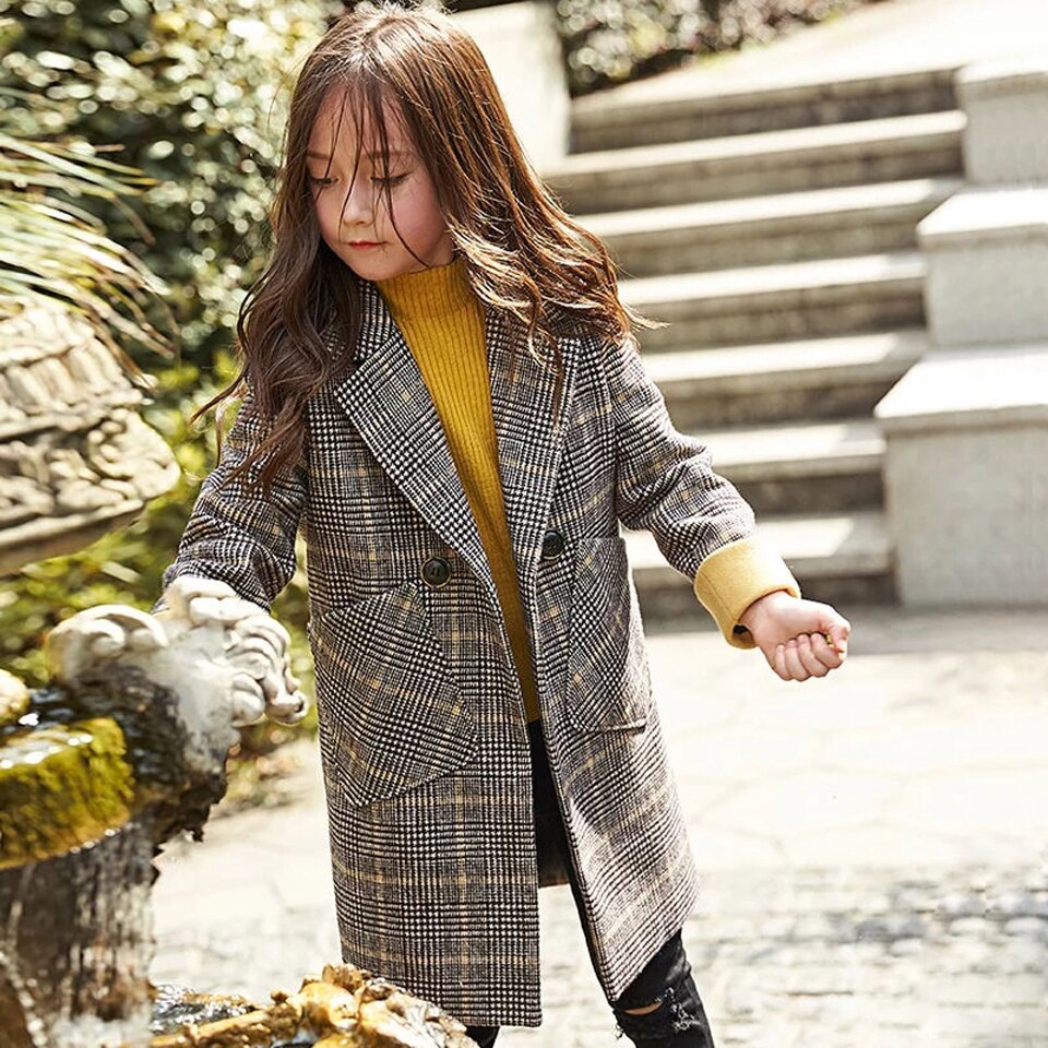 Winter Kids Girl Overcoat Wool Coat For Girls Teen... – Grandado