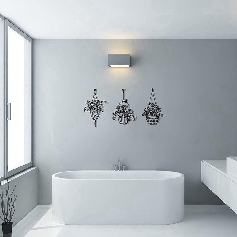 Set of 3 Black Metal Flowers Wall Decor Art,Metal ... – Grandado