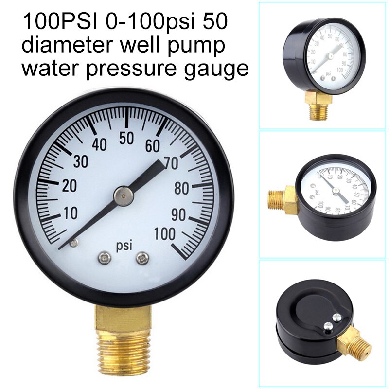 0-100PSI 1/4 "Goed Pompen Water Manometer 50Mm Dia... – Grandado
