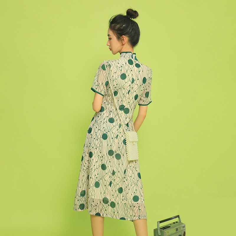 Retro Chinese style modified cheongsam dress daily... – Grandado
