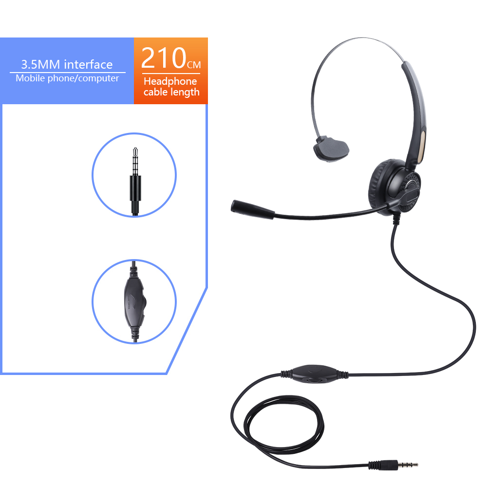 IAKEMIC USB Headset with Microphone for PC 3.5mm B... – Vicedeal