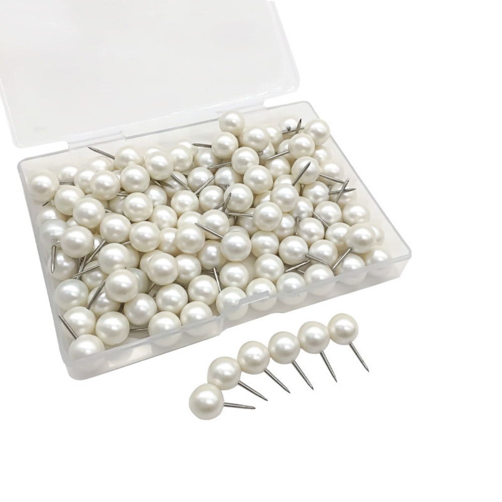 100PCS for Bulletin Board White Push Pins Pearl Pl... – Grandado