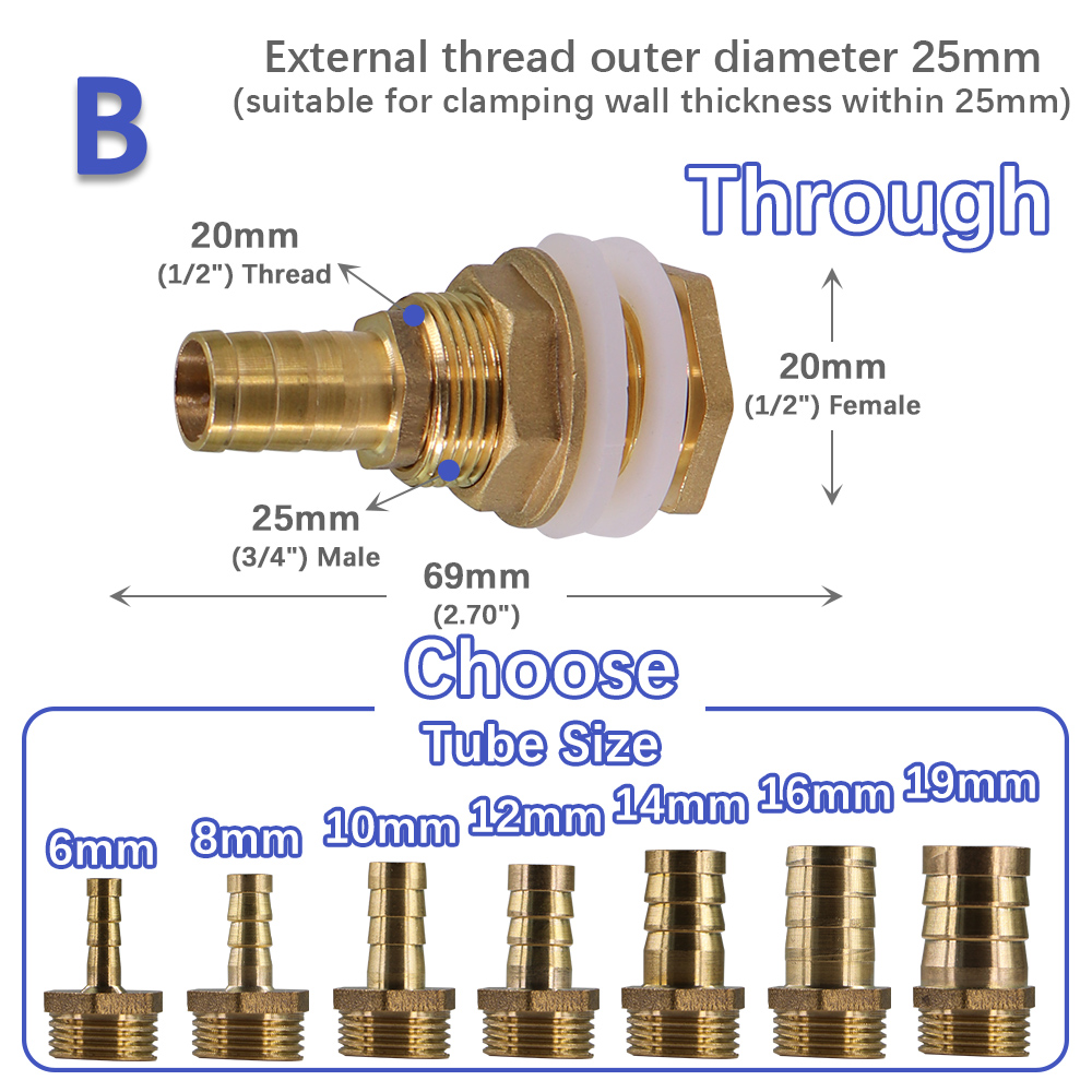 1/2" 3/4" 6-19mm Brass Pagoda Joint Water Tank Ada... – Grandado