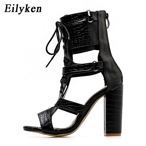Eilyken Vrouw Sandalen Cut-Outs Peep Toe Gladiator... – Grandado