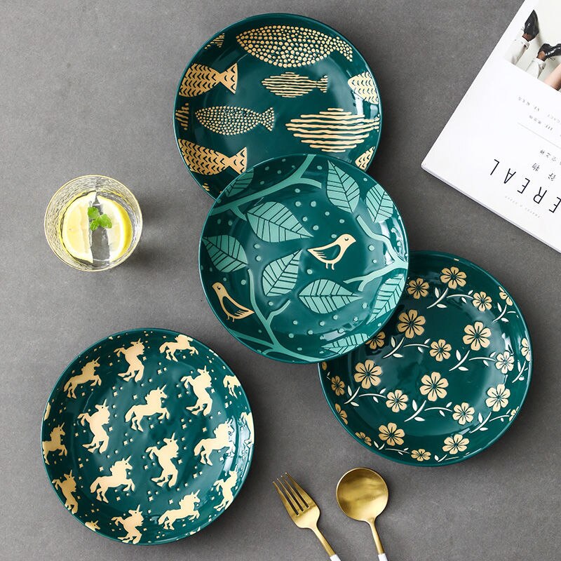 Dishes Nordic ceramic round deep dish household di... – Grandado