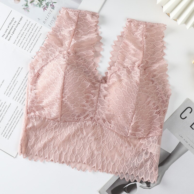 Sexy Lace Bra Vest Wire Bra Bustier Sheer Top Seam... – Grandado