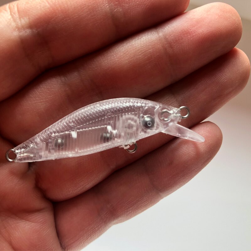 10pcs Minnow 50mm 2.5g blank bait Minnow colorless... – Grandado