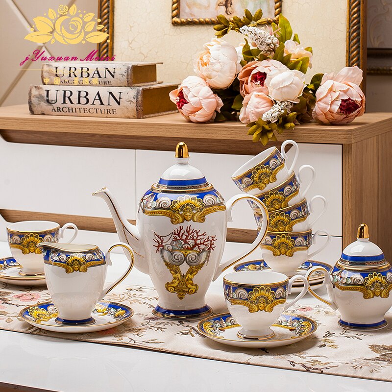 European Style Ocean Bone China Coffeware Sets Aft... – Vicedeal