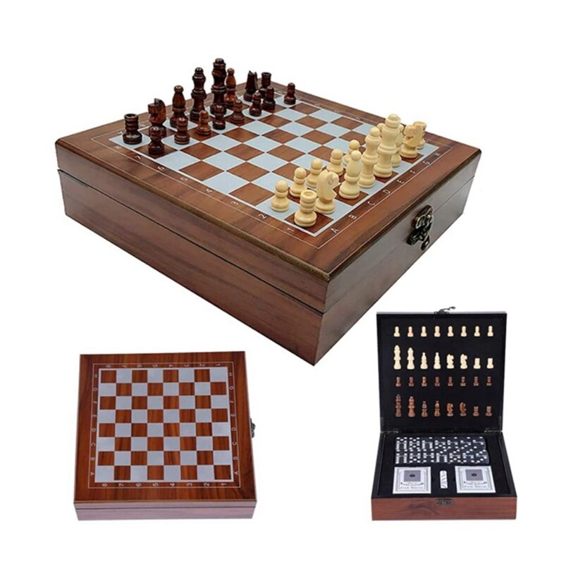 Wooden Chess Playing Cards, Dice, Domino Board Gam... – Vicedeal