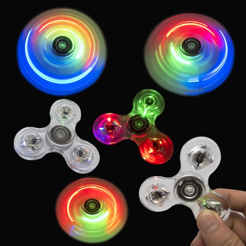 Transparent LED Light Fidget Spinner Hand Top Spin... – Grandado