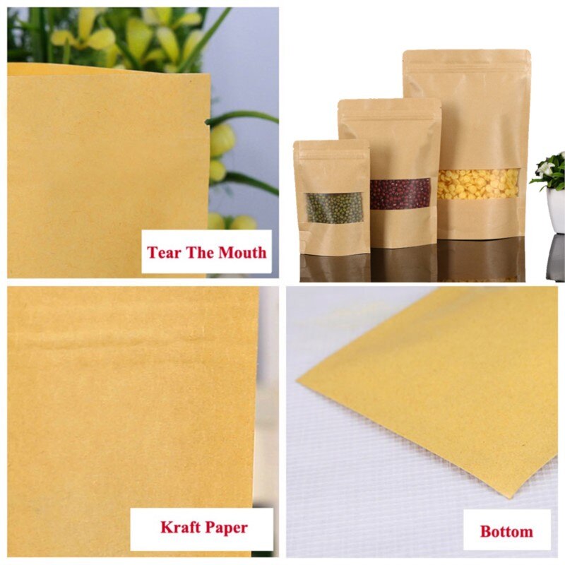 50Pcs Kraft Paper Bag Packing Bags Biscuit Candy F... – Grandado