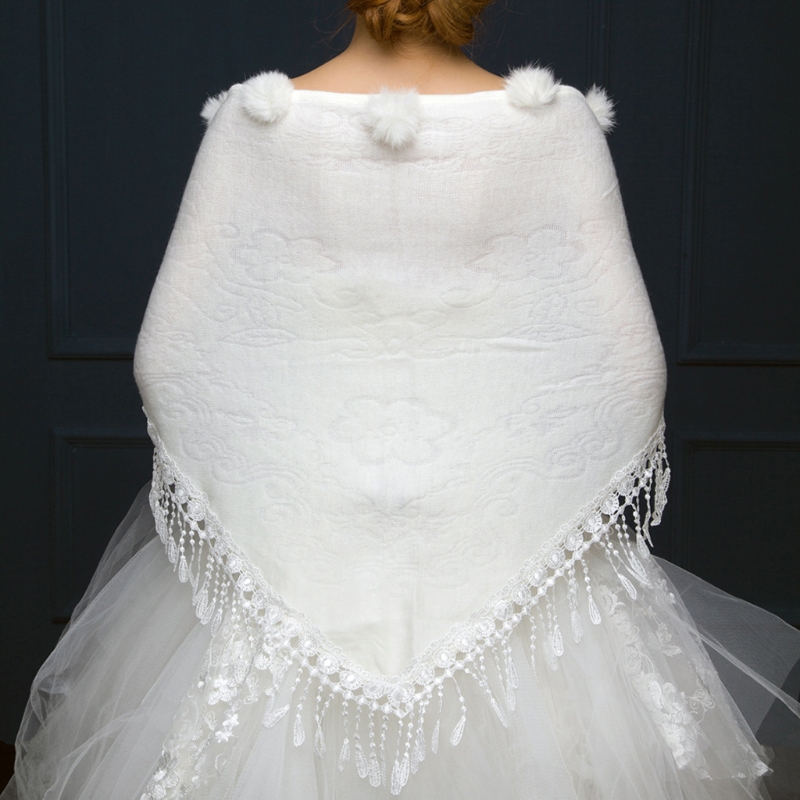 Bruids Wraps Sjaals Winter Driehoekige Wedding Jas... – Vicedeal