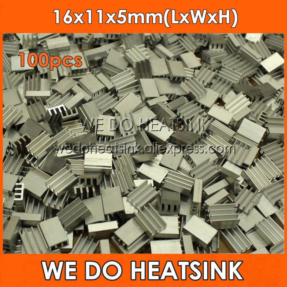 WE DO HEATSINK 100pcs 16x11x5mm Extruded CPU Coole... – Grandado