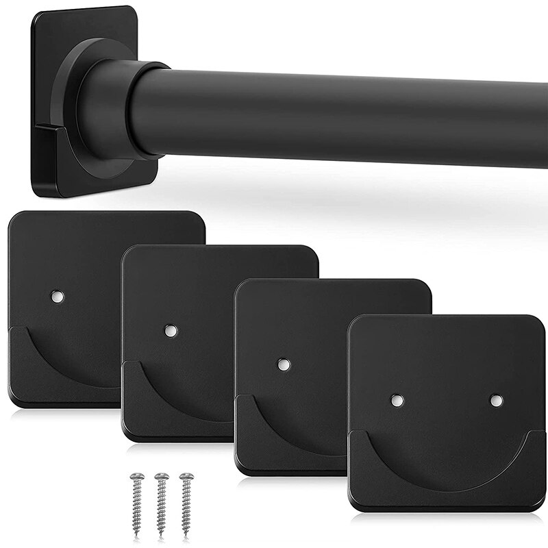 4 Pieces Adhesive Shower Curtain Rod Holder Shower... – Grandado