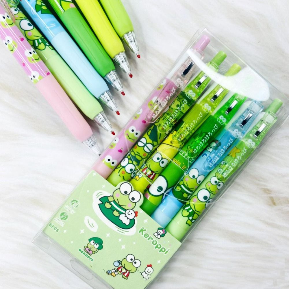 6Pcs/Set Kawaii Keroppi Gel Pens Handwriting 0.5mm... – Vicedeal