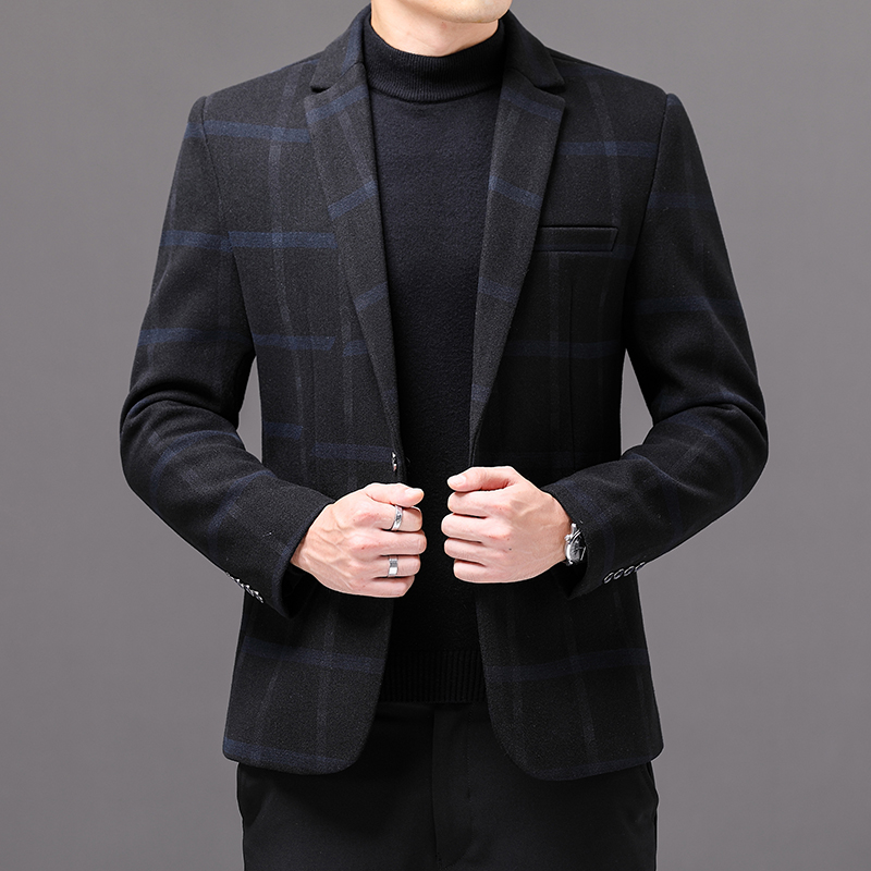 Kleding Mode Mannen Casual Zakelijke Plaid Slim Fi... – Vicedeal