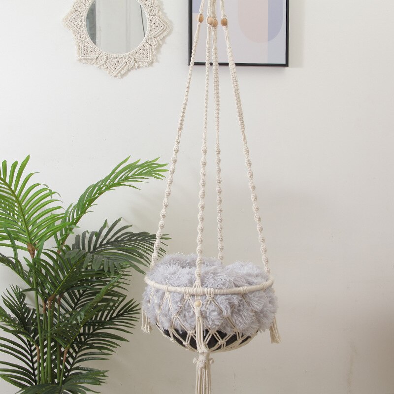 Boho Macrame Huisdier Swing Kooi Handgemaakte Kat ... – Vicedeal