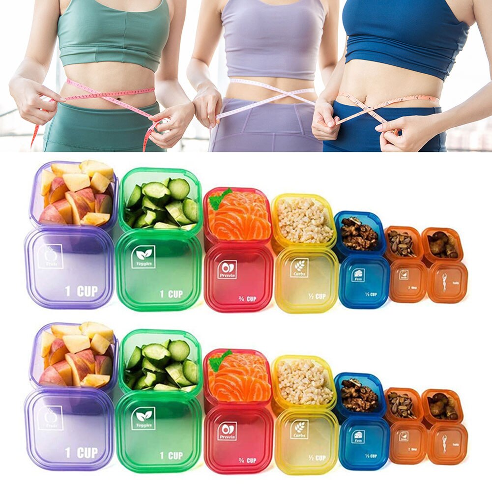 14pcs Diet Plans Stackable Portion Control Contain... – Grandado