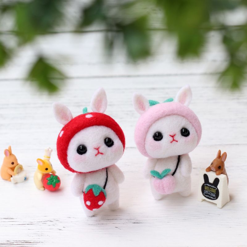 Lovely Rabbit Doll Wool Felt Craft DIY Unfinished ... – Grandado
