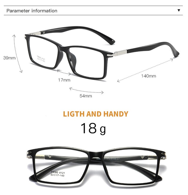 Seemfly firkantede briller mænd kvinder retro ultr... – Grandado