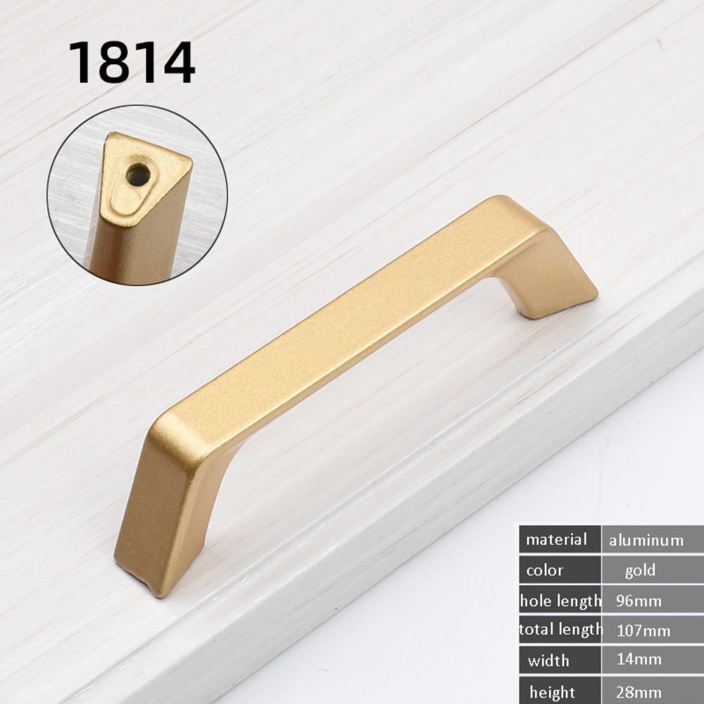 Simple Style Matte Gold Cabinet Handles Solid Alum... – Vicedeal