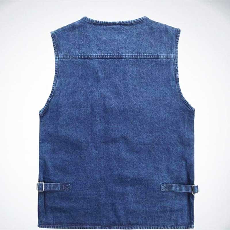 Denim Blue Outdoor Cargo Vest Waistcoat Men Brand ... – Grandado