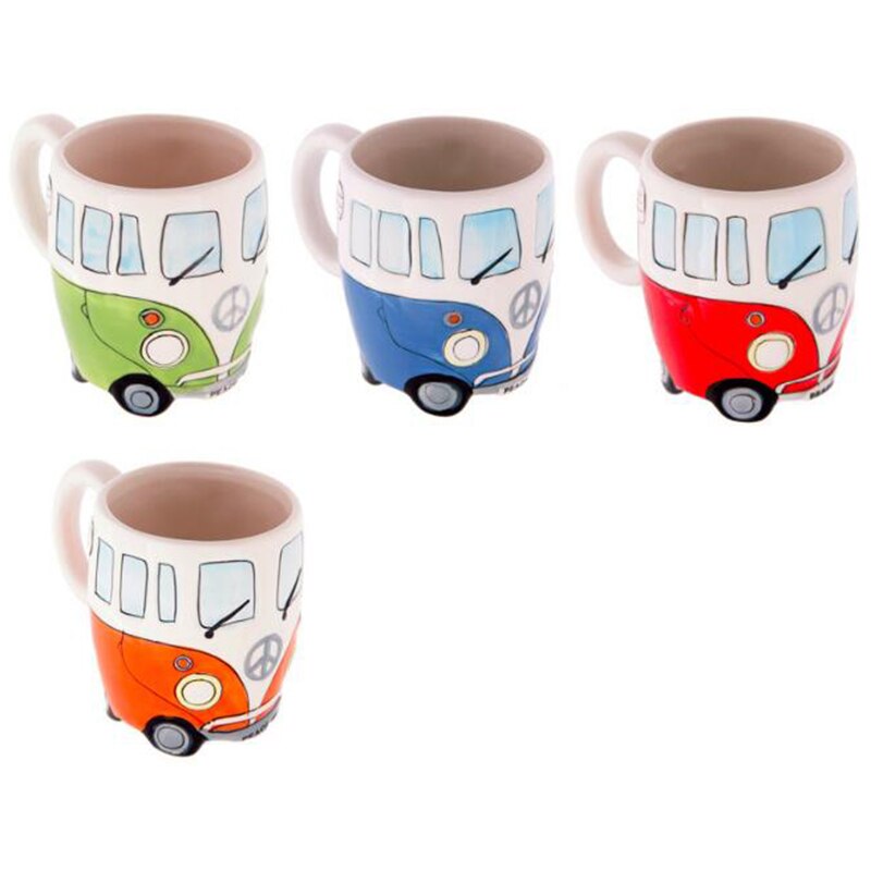 Hand Painting Double Bus Mugs Retro Ceramic Cup Co... – Grandado