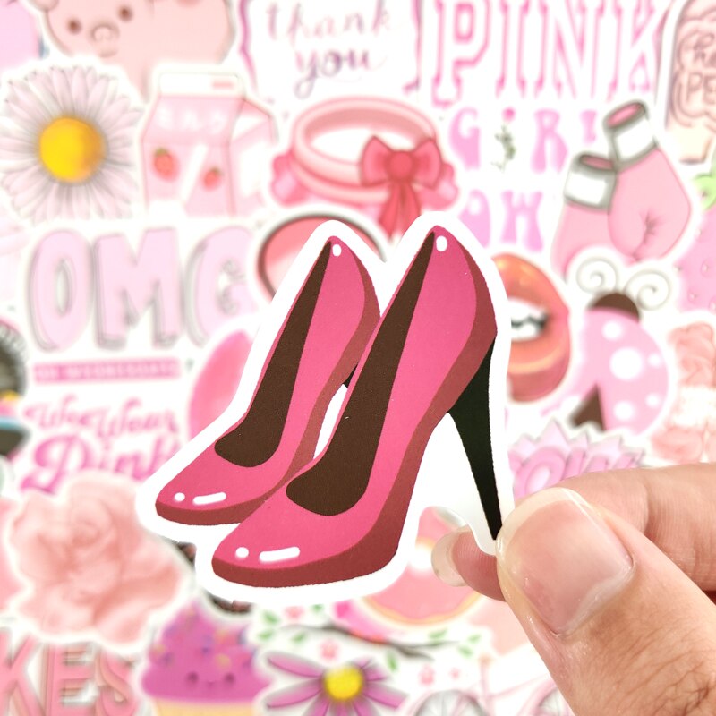 50pcs/pack Pink Style VSCO Stickers For Cars Motor... – Grandado