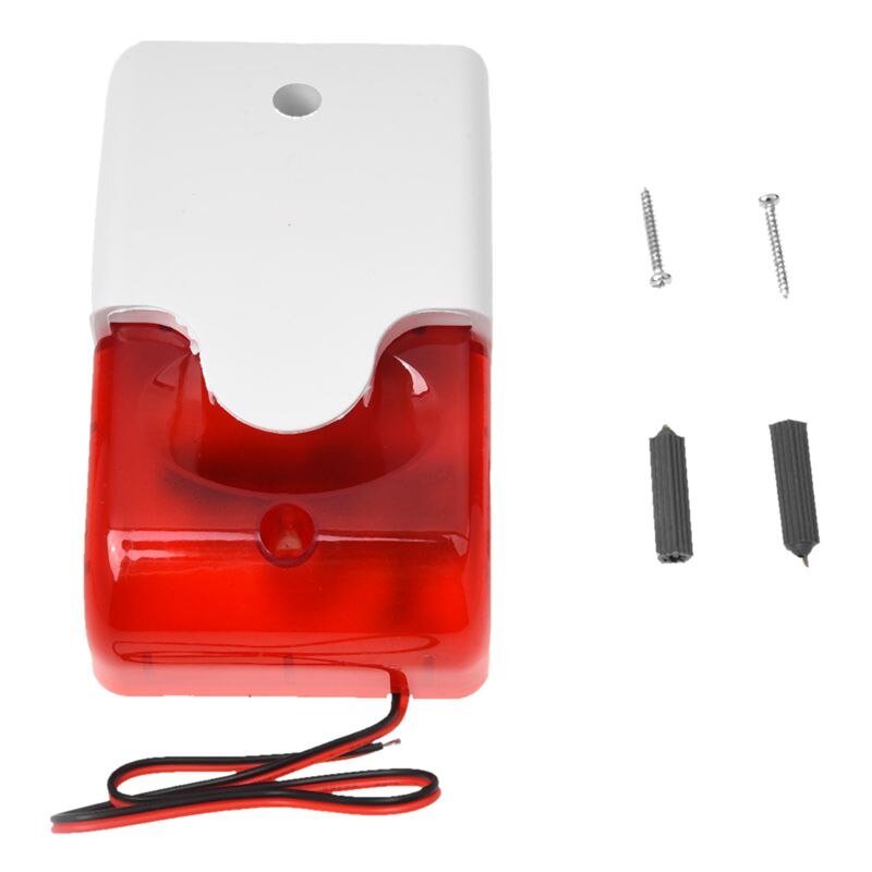 Mini 12 Volt Security Alarm Siren Red Light Replac... – Grandado