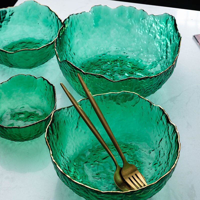 Phnom Penh Emerald Embossed Fruit Salad Bowl Japan... – Grandado