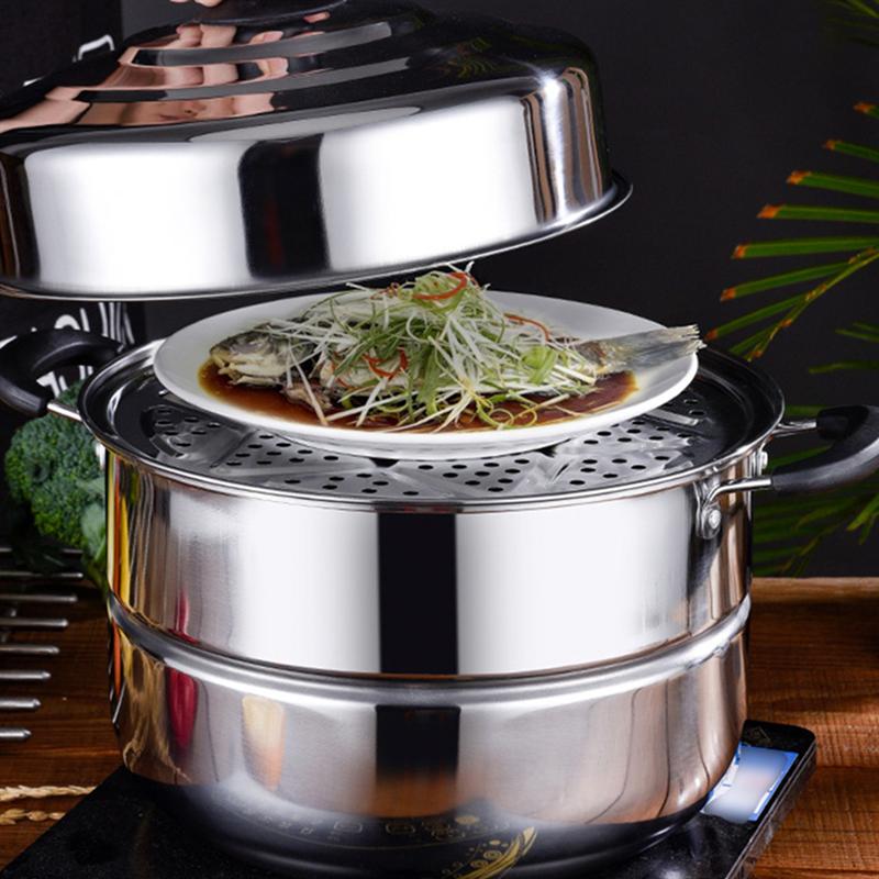 1Pc Stainless Steel Steam Pot Double-layered Food ... – Grandado