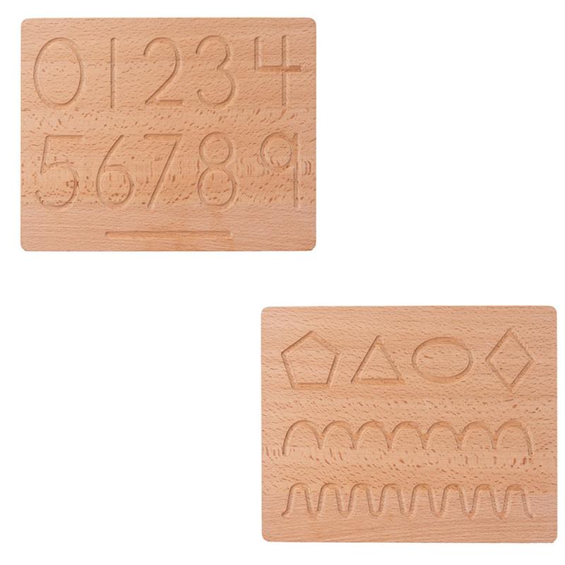 1 Set Of Number Tracing Wooden Drawing Board Kids ... – Vicedeal