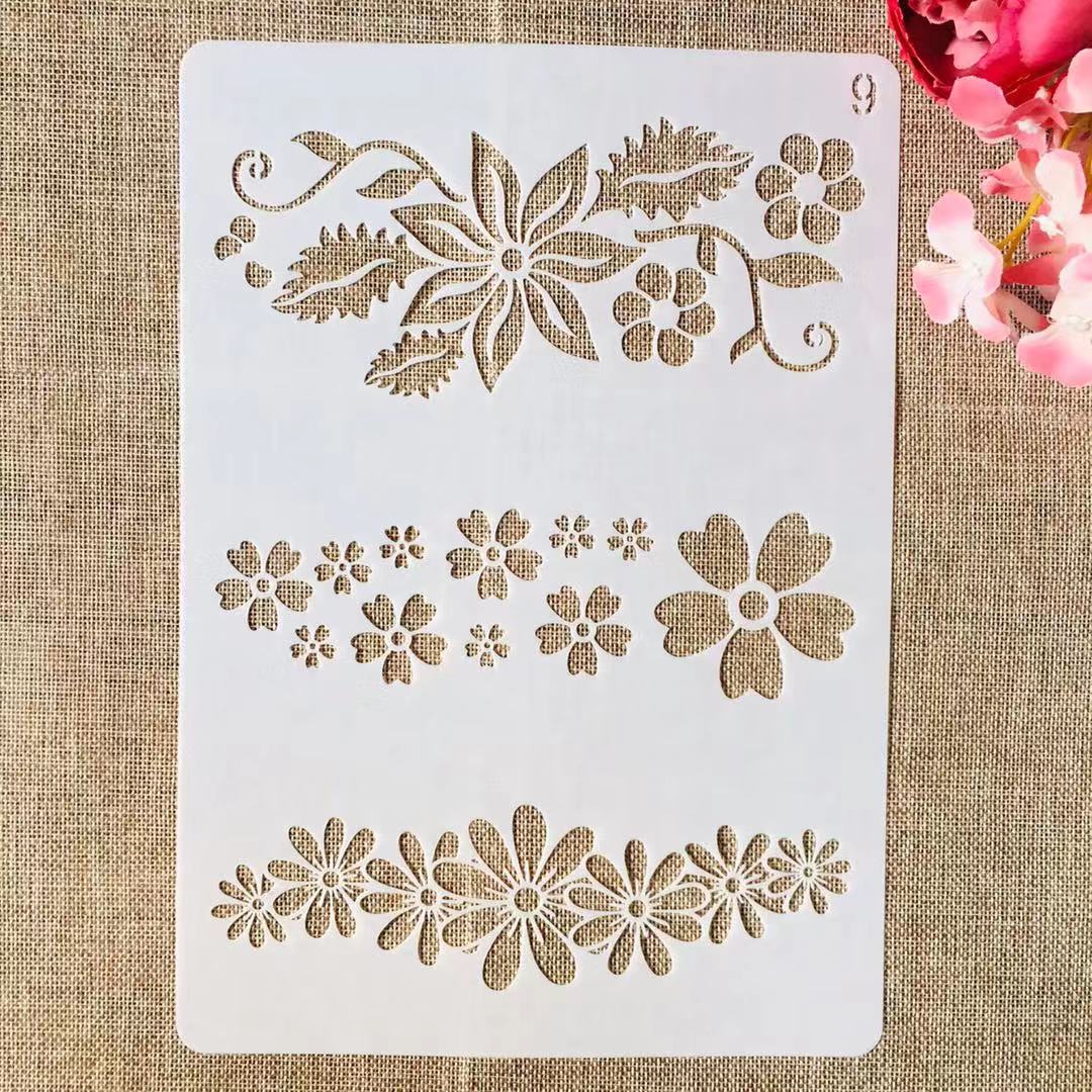 1Pcs A4 29cm Leaves Lines Bar DIY Layering Stencil... – Vicedeal
