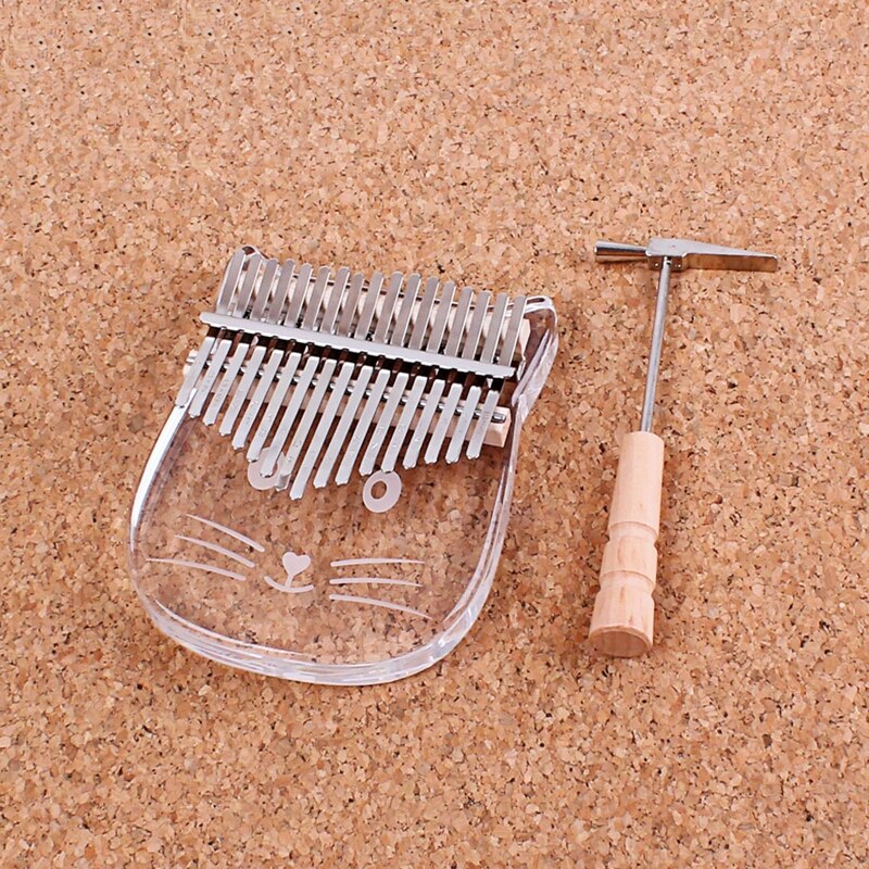 17 Keys Cat Transparent Kalimba African Thumb Pian... – Grandado