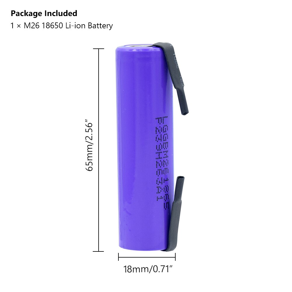 Ycdc M26 18650 Lithium Batterij 4 Stuks 2600Mah 3.... – Vicedeal