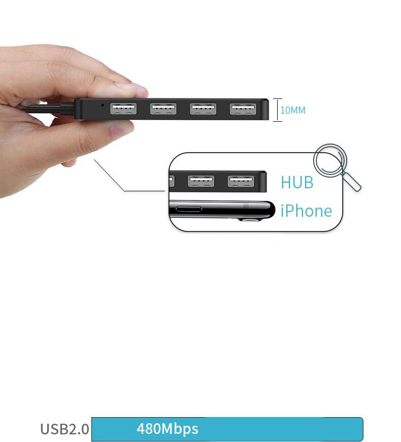 4 in1 Ultra Thin USB 2.0 HUB With Four Ports USB S... – Vicedeal