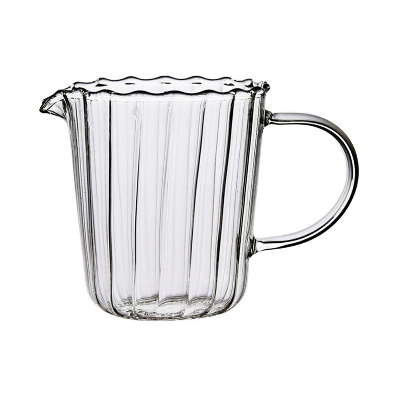 Stripe Milk Jug Heat-resistantn Glass Cup With Han... – Grandado