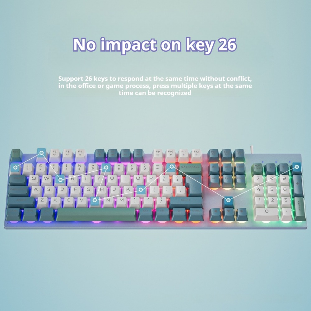 SHIPADOO GK80 Game Keyboard Rainbow Light Backligh... – Grandado