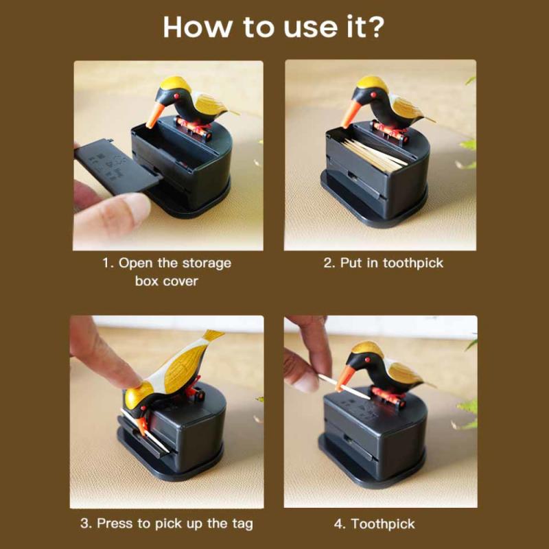 Small Bird Toothpick Container Automatic Toothpick... – Grandado