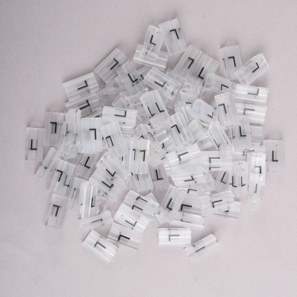 100pcs L Plastic Size Marker Tags Rectangle Store Hanger Sizer Garment 100pcs L Plastic Size Marker Tags Rectangle Store Hanger Sizer Garment