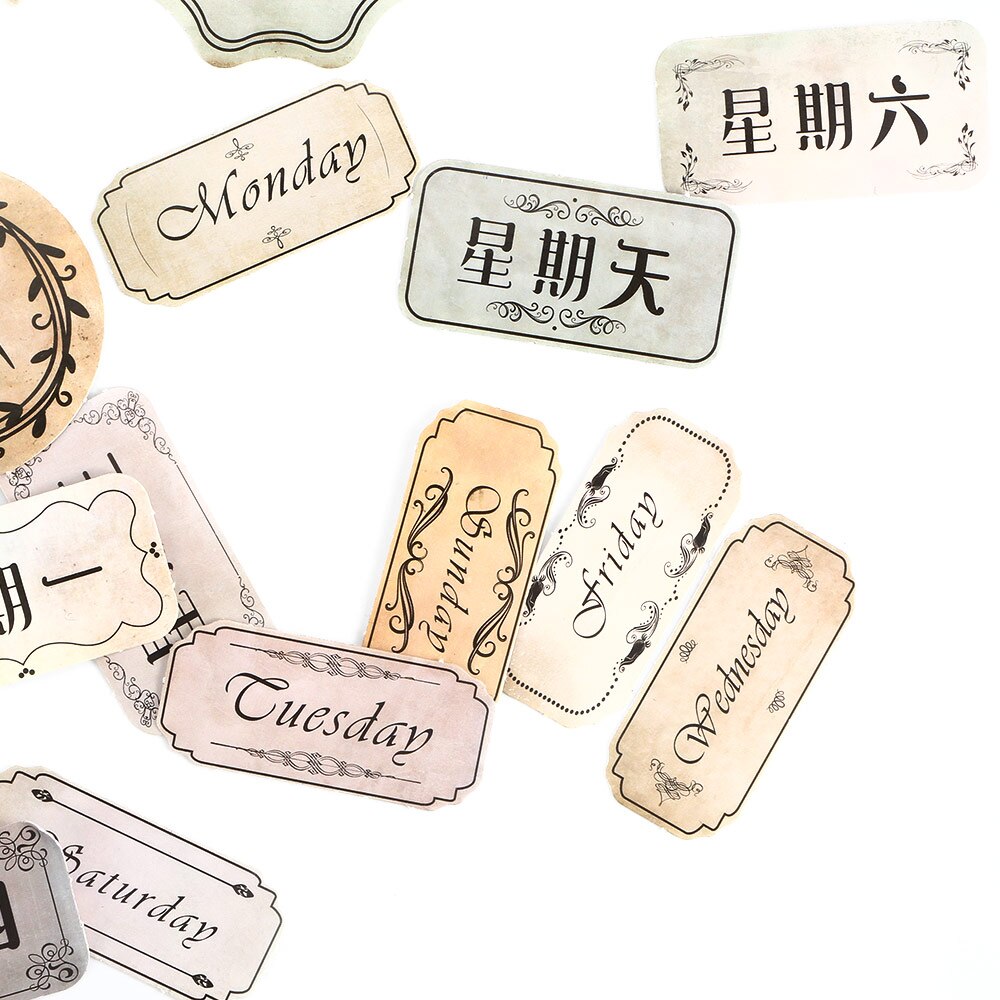45 pcs/box Vintage Word Number Notebook Sticker Sc... – Grandado