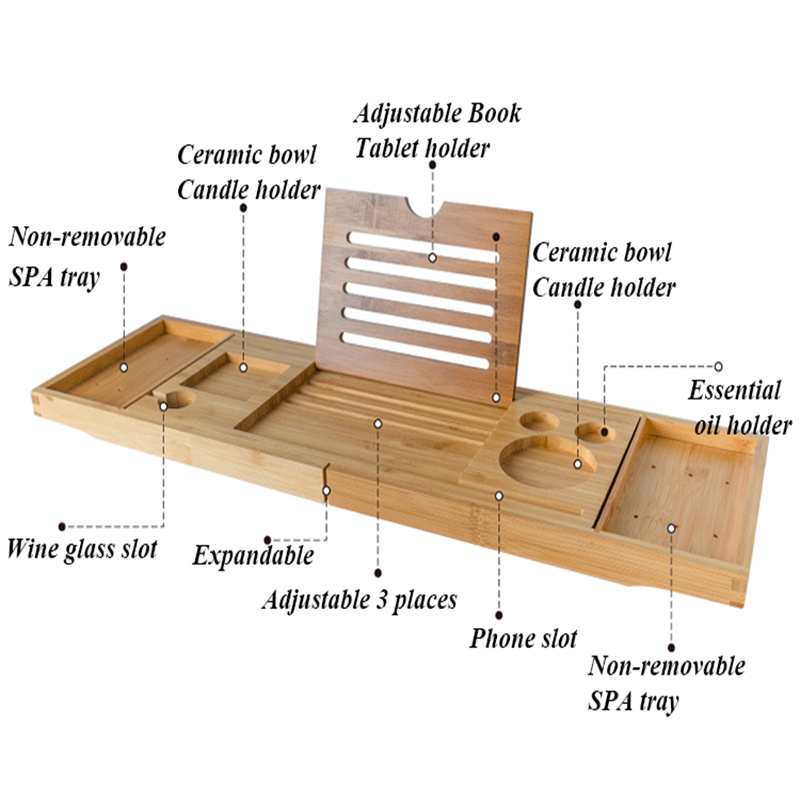 Bodem Uitschuifbare Zijkanten Bad Tray Caddy Lade ... – Vicedeal