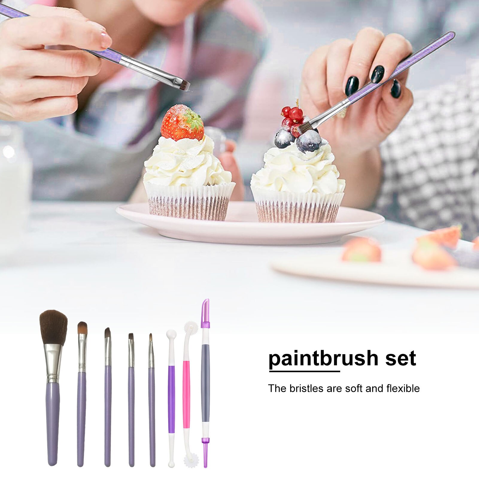 8pcs/set Diy Colorful Fondant Brush Cake Decoratin... – Grandado