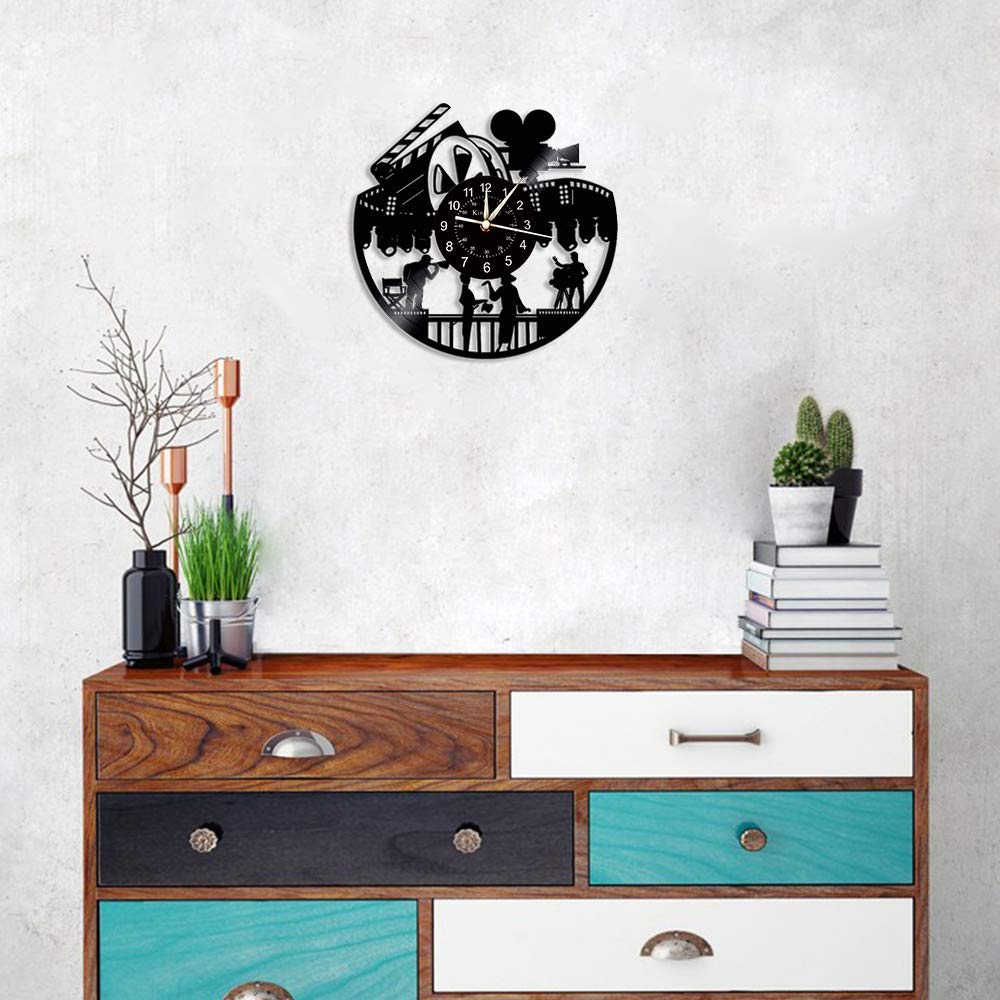 Vintage Cinema Vinyl Record Wall Clock, Home Theat... – Grandado