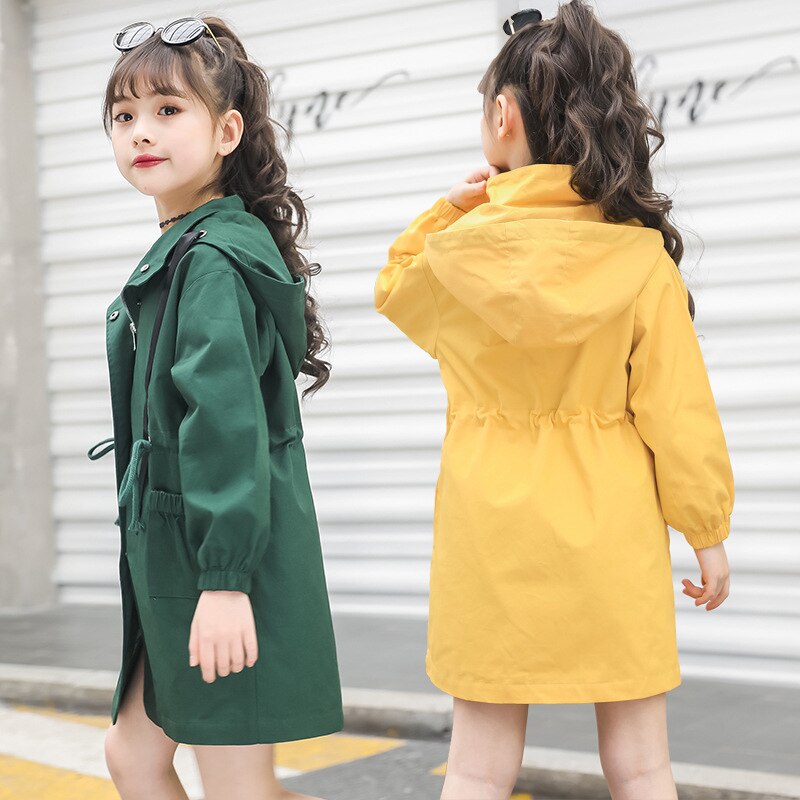Autumn girls trench coat for kids clothes children... – Grandado