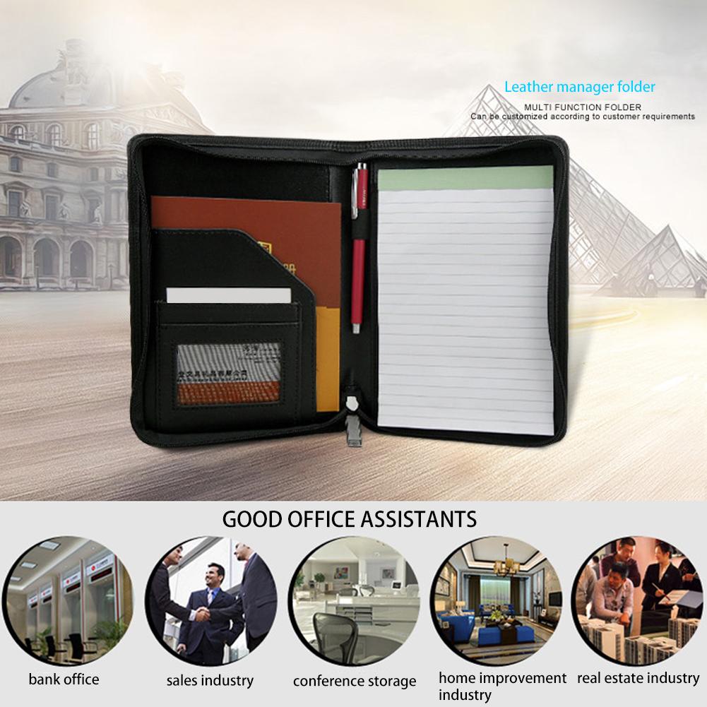 A5 PU Leather Folder Business Padfolio Manager Mul... – Grandado