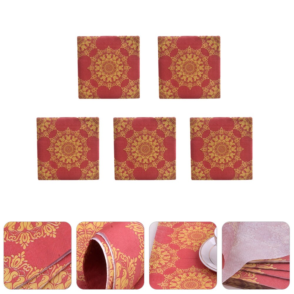 100 Pcs Two Layers Printed Napkin Paper Luncheon N... – Grandado