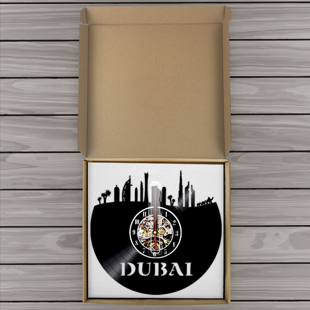 Dubai Skyline Wall Clock United Arab Emirates Vint... – Vicedeal